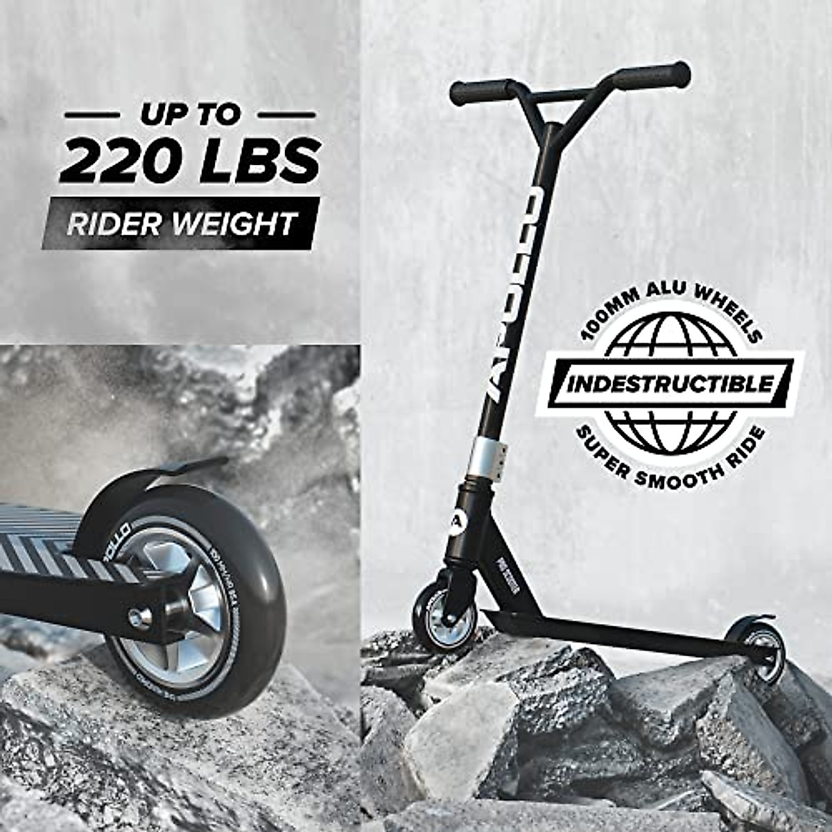 APOLLO Pro Scooter Genius Pro 4.0 - Trick Scooter for Teens & Adults - Pro Scooters for Kids, Freestyle Pro Scooter, Trick Scooters for Teens 12 Years and up, 220 LBS