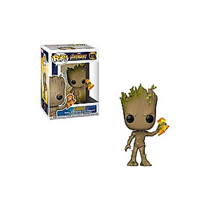 Funko POP! Marvel: Avengers Infinity War - Groot with Stormbreaker -,Multicolor, Standard