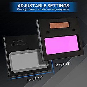 DEKOPRO Welding Helmet Solar Powered Auto Darkening Hood with Adjustable Shade Range 4/9-13 for Mig Tig Arc Welder Mask Black