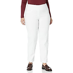 Ruby Rd. Women's Pull-on Solar Millennium Tech Super Stretch Pant, White, 12