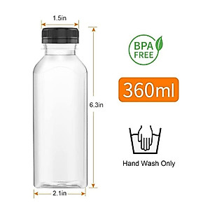 Goiio 3 Pcs 17 Ounce Plastic Juice Bottles, Clear Bulk Beverage Containers, for Smoothies, Juice Milk and Homemade Beverages