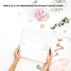 Andaz Press Sturdy White Wedding Card Box Modern Minimal Cards and Wishes Wedding Gift Box for Cards, Card Box for Wedding Bridal Shower Baby Shower Birth Graduation Parties 10x10x10 Inches