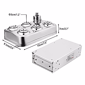 SKYTOU Mist Maker Fogger, 6 Head Ultrasonic Fog Machine 304 Stainless Steel with Transformer for Greenhouse Garden Lawn and Pond