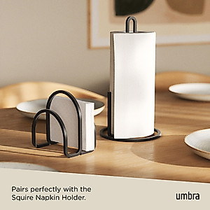 Umbra Squire Napkin Holder for Kitchen, Works with Square and Rectangular Napkins for Dinner, Luncheon or Cocktail, Black