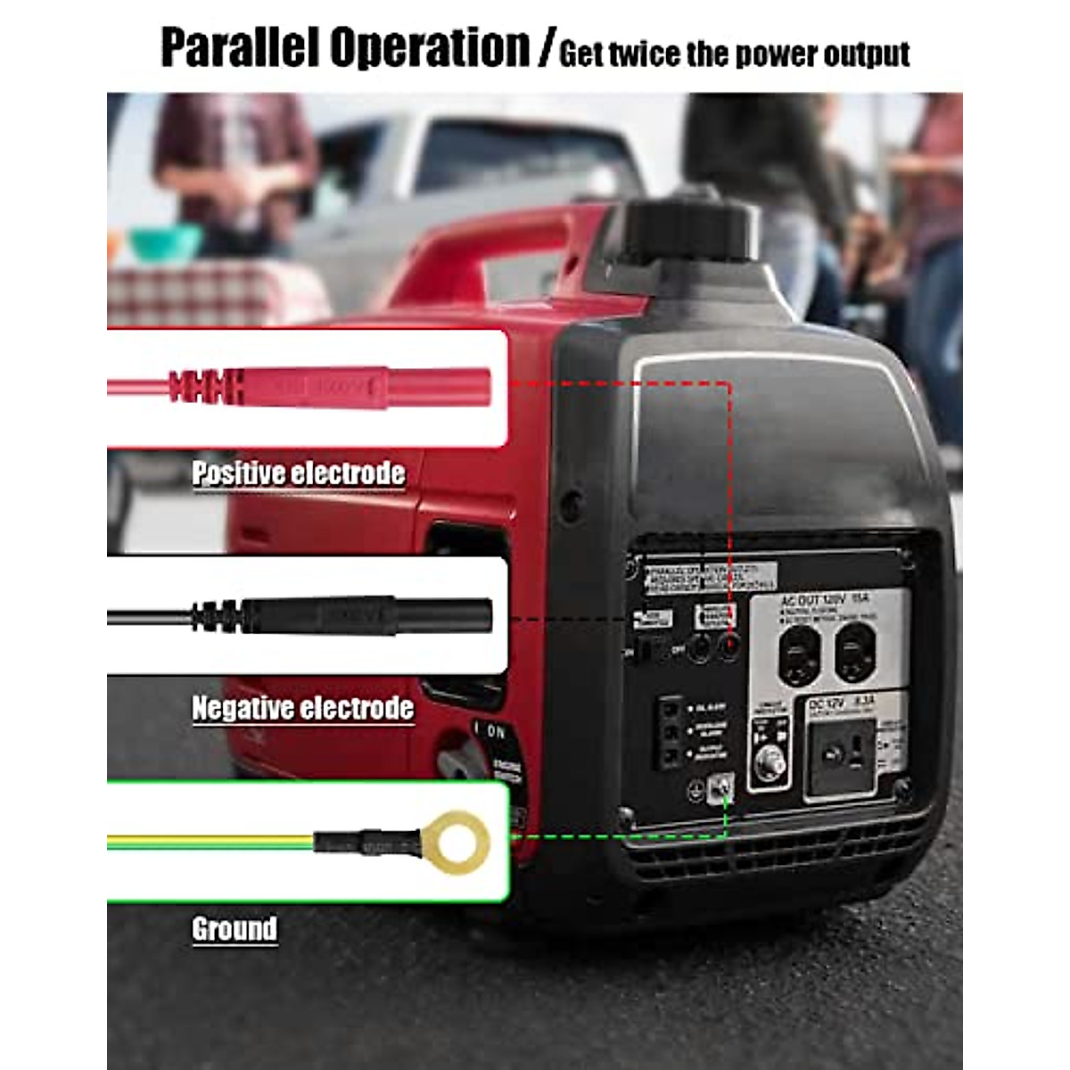 Qnbes Generator Parallel Cables Compatible with Honda EU2200i EU 2200IC Companion EU1000i EU3000 Handi EU3000is Fit for Honda 08E93-HPK123HI for iPower SUA 2000 iV