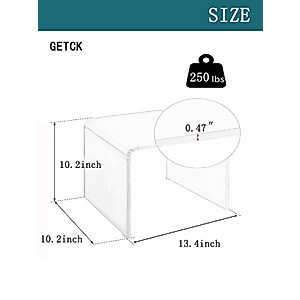 GETCK Acrylic Step Stool, 13.4 Inches Small Step Stool, Kids' Step Stool,Toilet Stool, Acrylic Stool,Plant Stand, Clear Footstool for Bathroom, Display Rack, Holds Up to 250lbs