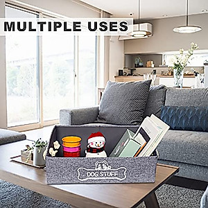 Vumdua Large Dog Toy Box - Trapezoid Dog Toy Bin with Handles, Collapsible Pet Supplies Storage Basket, Perfect for Organizing Dog Cat Toys and Accessories