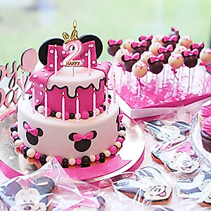 11 Pieces 2 Birthday Candle Girl Pink Number Birthday Cake Topper 2 Years Old Birthday Candle with White Dot Birthday Long Candles for Cake Topper Birthday Baking Decor Supplies, 2 Styles()
