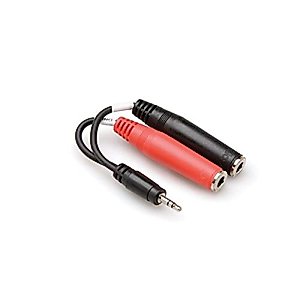 HOSA 3.5mm TRSM to Dual 0.25" TSF Stereo Breakout Cable [Set of 2]