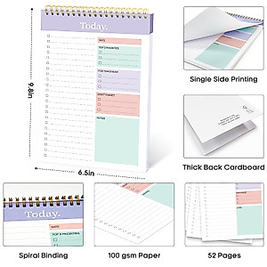 To Do List Pad - To Do List Notebook for Work with 52 Sheets, Undated Daily Planner Perfect for Daily Tasks and Goal Setting, To Do List Notepad Suitable for Office, Home and School-Violet Dream
