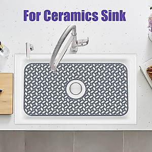JUSTOGO Silicone Sink Mat, Kitchen Sink Protectors for Kitchen Sink Grid Accessory with Center Drain 24.8"x 13",1 PCS Non-slip Folding Sink Mats for Bottom of Farmhouse Stainless Steel Porcelain Sink