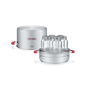 Concord Stainless Steel Turbo Steam Canner Canning Steamer Pot Set. Includes Canning Rack and Mason Jars (Induction Compatible).