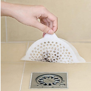 30PCS Disposable Shower Drain Hair Catcher Mesh Stickers Waterproof Adhesive Floor Drain Sticker Mesh Bathroom Vanity Sink Shower Stall Bathtub Balcony Laundry Room Kitchen Washroom Accessor (Pink)