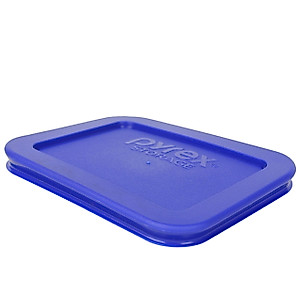 Pyrex 7213-PC (1) Cadet Blue & (1) Dark Blue Rectangular Plastic Lids (Lids Only - Dish Not Included)
