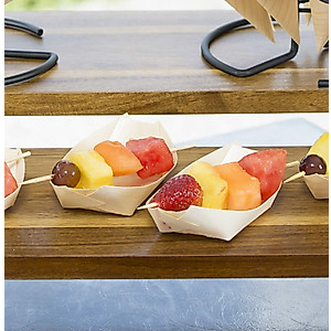 TableCraft Products BAMDB45 Serving Boat, Disposable Pinewood, 4.7" x 2.5", Large (Pack of 50)