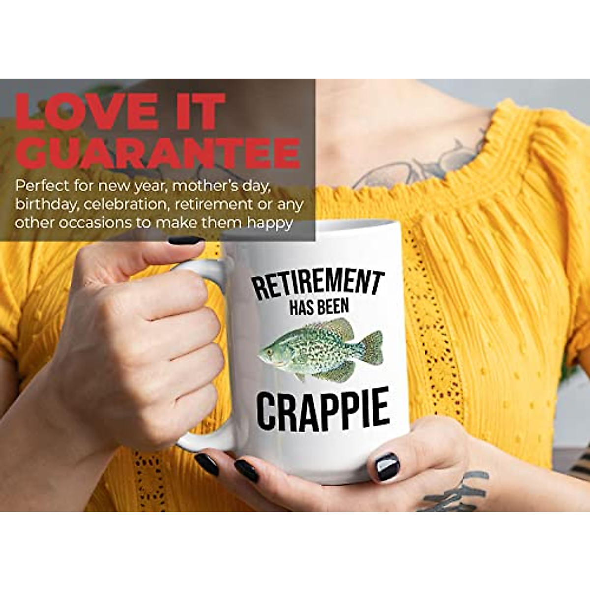 Fishing Lovers Coffee Mug 15Oz White - Retirement Has Been Crppie - Fisherman Fisher Boyfriend Lure Outdoorsmen Bass Pro Boat Lake Lovers Rod