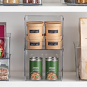 iDesign Linus Stacking Organizer Bins for Kitchen, Pantry, Office, Bathroom, Extra Large-Clear