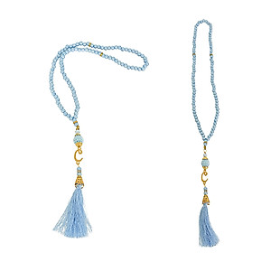 Prien Prayer Rug with Tasbih Bag for Pray, Muslim Gifts Bayram, Mat Salah, Sajadah for Women & Men, Islamic Gift Set for Islam Ramadan, Prayer, Praying, Eid, Quran (Blue)