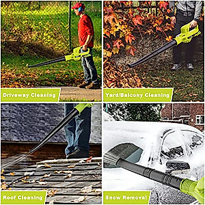 Cordless Leaf Blower - Electric Leaf Blower Cordless with 2 Batteries and Charger - 2 Speed Mode - 21V Battery Powered Leaf Blowers for Lawn Care, Patio, Blowing Leaves and Snow