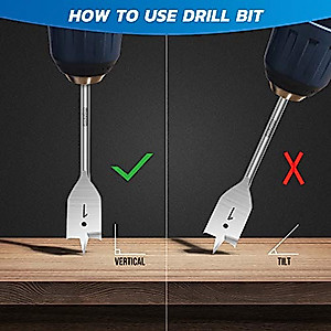 Luckyway 13-Piece 1/4 Inch to 1-1/2 Inch Spade Drill Bits Set for Wood, Plastic, Aluminum Hole Cutting
