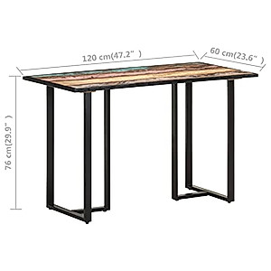 AJSEOYBS Large Dining Table,Industrial Rustic Kitchen Dining Room Table, Dinner Table for Kitchen, Living Room,Dining Table 47.2" Solid Reclaimed Wood