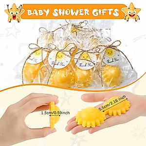 Demissle 20 Pcs Baby Shower Soap Favors Sunflower Soap Baby Shower Favors Soap Christmas Gift Set with White Greeting Card Handmade Soaps for Guests Baby Shower Favors Decorations Gift(Yellow)