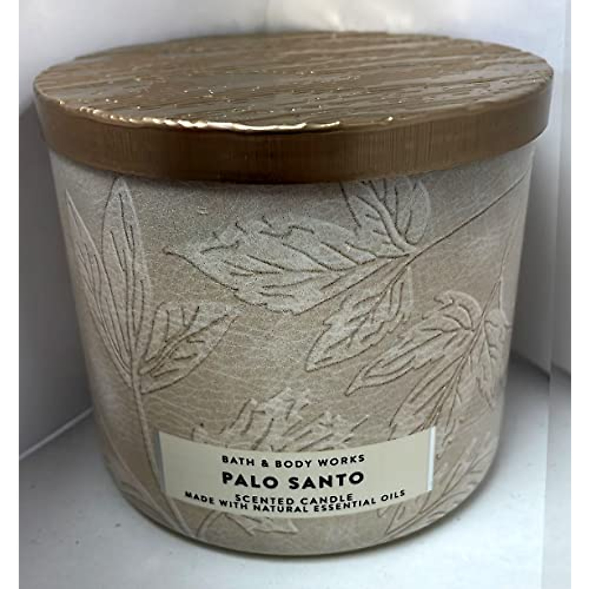 Bath and Body Works White Barn 3 Wick Scented Candle Palo Santo 14.5 Ounce with Essential Oils