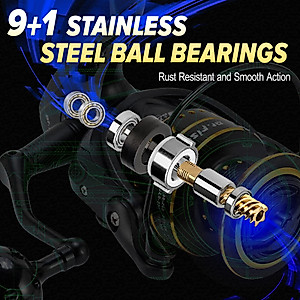 Dr.Fish Saltwater Spinning Reel Poseidon Surf Fishing Reel, Graphite Body, CNC Aluminum Spool and Handle, 9+1 Ball Bearings, 25LB Carbon Fiber Drag, Saltwater Surf Fishing Offshore Reel PL6000