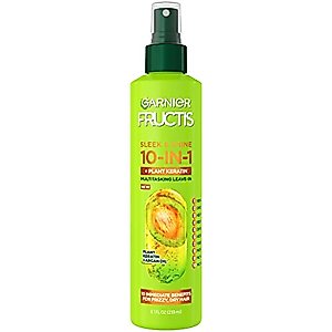 Garnier Fructis Sleek and Shine 10-in-1 Hair Care and Heat Protectant Spray to Help Smooth, Protect and Strengthen Frizzy and Dry Hair, 8.1 Fl Oz