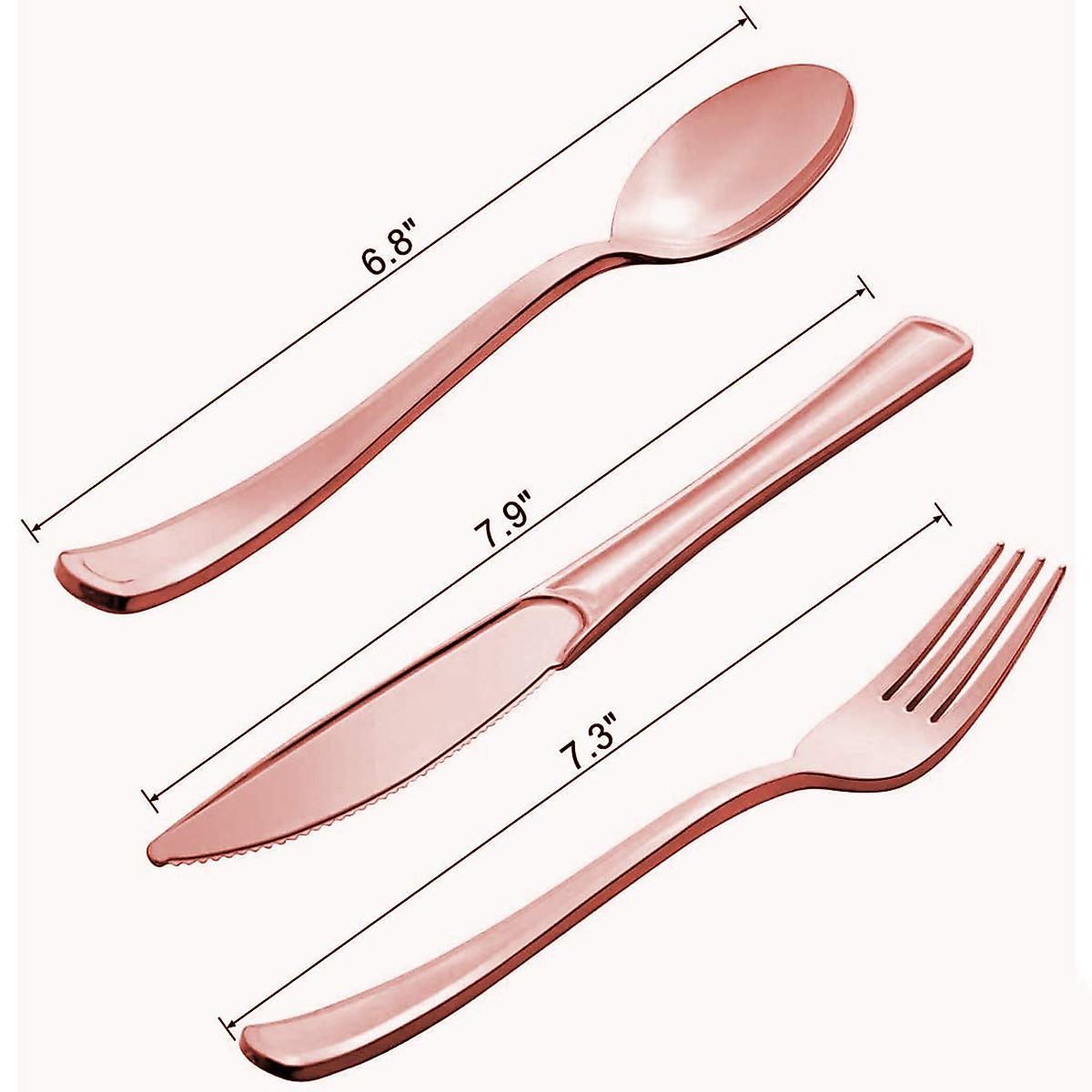 Rose Gold Birthday Party Favors for Women Rose Gold Plates and Napkins Party Supplies,Disposable Paper Plates and Cups Set for First Day of School,Bridal Shower,Baby Showers,Christmas, Serves 20