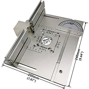 Aluminum Router Table Insert Plate W/Miter Gauge for Woodworking Benches Table Saw Multifunctional Trimmer Engraving Machine (Type-A)