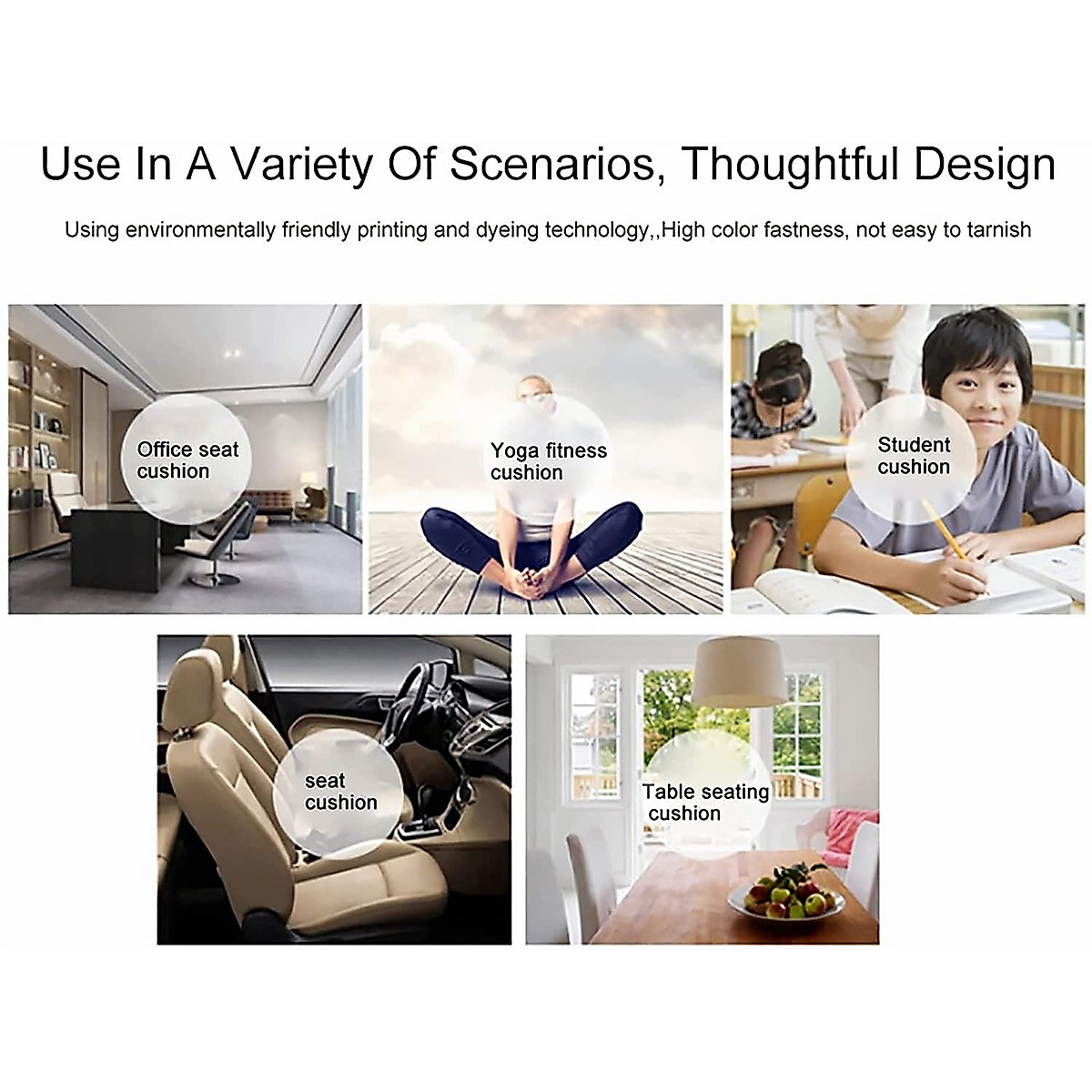 Chair Cushions for Dining Chairs 2 Pack - Thickening European Style Kitchen Chair Cushions Set of 2 with Ties, U-Shaped Tufted Dark Flower Chair Cushions for Kitchen Sofa Office Room Decor