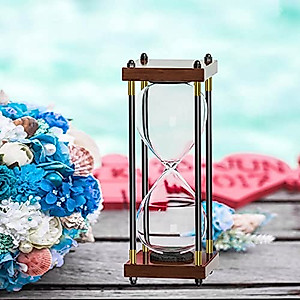 SuLiao Empty Hourglass Fillable, 10 Inch Large Black Wooden Frame Decorative DIY Sand Timer, Unity Sand Hourglass for Wedding Ceremony Set, Without Sand Antique Sand Clock for Desk Home Office Decor