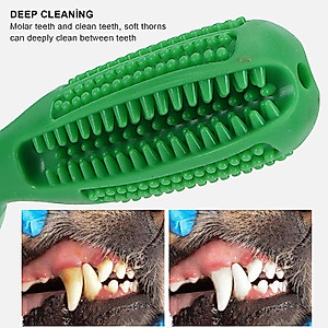 Dog Teether Dog Toothbrush Stick Teeth Cleaning Dental Educational Chew Toy TPR Pet Molar Rod Suitable for Dogs Dog Teeth Cleaning Stick(Green)
