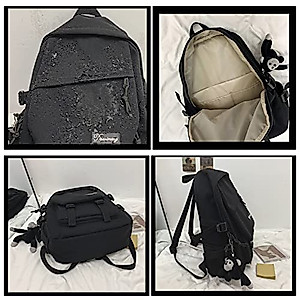 AoMoon Casual Lightweight Backpack for Men Women Laptop Rucksack College Bag Durable University Backpack Travel Daypack(Black)