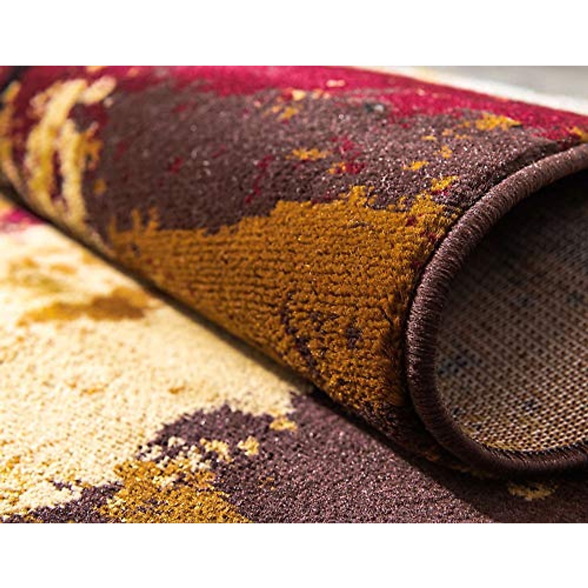 Unique Loom Barista Collection Area Rug - Catuai (8' Round, Multi/ Brown)