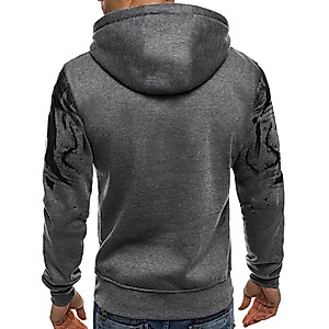 Men Hoodies, Gym Workout Active Long Sleeve Pullover Lightweight Hoodie Casual Sweatshirts Thick Hoodies For Graphic Trendy Mens Hoodies Devil Mgk Hoodies 2023 Hoodies (4XL, Gray)