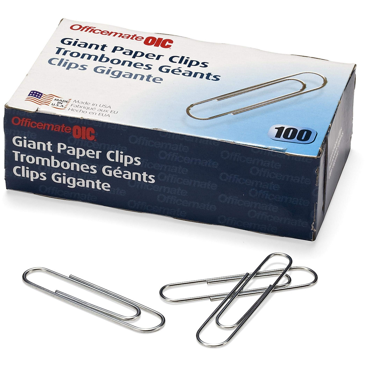 Officemate No.1 Smooth Paper Clips, Pack of 6 Boxes of 100 Clips Each, 600 Clips Total (99911-6PK)