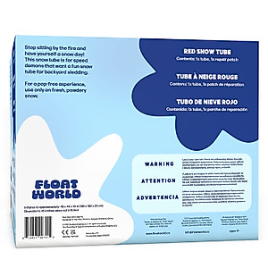 Float World Snow Tube - Large 48" Heavy Duty Inflatable Sled for Adults and Kids - Thick Non-Popping Snow Tubing Winter Toy for Sledding (Red)