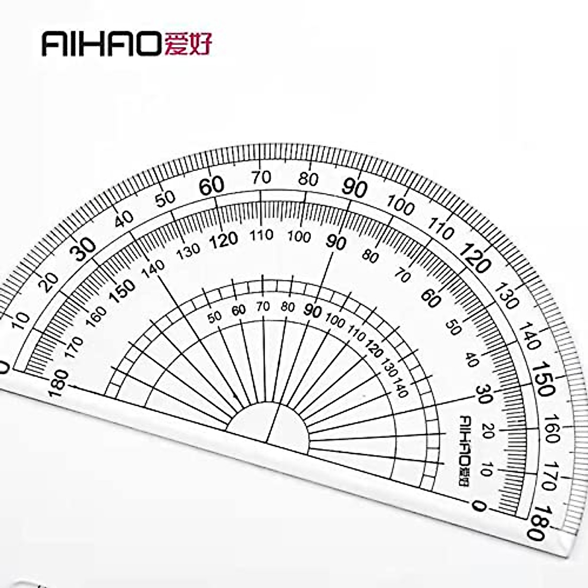 kmobruzy 4Pcs Math Geometry Tool Set Includes Plastic Clear Ruler Protractor Ruler for School Office-Home Supplies Ruler Measuring Tool