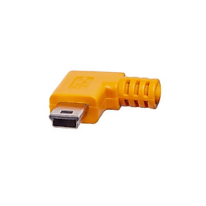 Tether Tools TetherPro Right Angle Adapter USB 2.0 to USB 2.0 Mini-B 5-Pin Pigtail Cable, 20", Orange