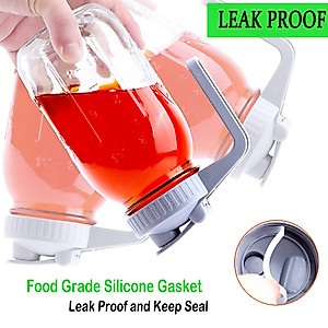 Regular Mouth Mason Jar Lids with Handle, Airtight & Leak-proof Seal, Easy Pouring Spout, Flip Cap Pour Lids,Turns your Mason Jar into Pitcher (Jar Not Included)