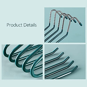 UPRA Multiple Slack/Trousers Pants Hangers 10 Pack,Anti-Rust Chrome Metal Hangers,Non Slip Rubber Coating,Space Saving,Open Ended or Easy-Slide Pant Airing Wet Clothes-Without Neckline Wrinkles,Green