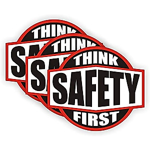Jay Graphics Think Safety First Hard Hat Sticker/Helmet Decal Label Lunch Tool Box