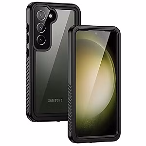 Lanhiem Samsung Galaxy S23 Case, IP68 Waterproof Dustproof, Built-in Screen Protector, Rugged Full Body Shockproof Protective Cover for Galaxy S23 5G 6.1 Inch, Black/Clear