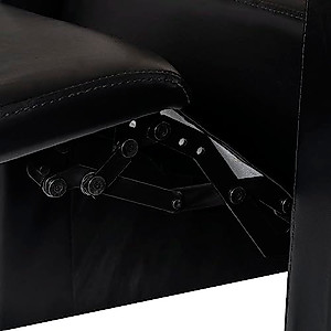 YPWRENH Reading Chair 3-Seater Home Theater Recliner Sofa Black Faux Leather High Back Chair for Living Room, Dining Room, Conference Room, Waiting Room