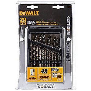 DEWALT Drill Bit Set, Pilot Point, Cobalt Alloy Steel, 29-Piece (DWA1269)