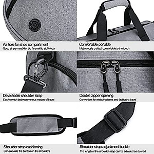 40L Sports Gym Bag, Travel Duffel Bag, Multifunctional Fitness Bag with Wet Pocket & Shoes Compartment for Women & Men (A1.gray, 40L)