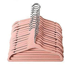 ManGotree Baby Hangers, Childrens Hangers Kids Coat Hangers with Ultra Thin & Non-Slip Design 15 Pack (Pink)
