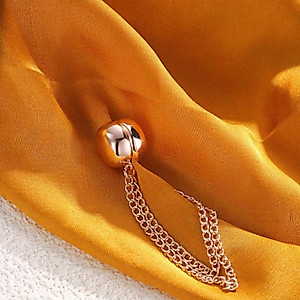 Multi-Function Magnetic Clothing Clips, 4 Pack Strongest Magnetic Strength Buttons Clips, Magnetic Shirt Accessories, Hijab Magnets with Chain, Shawl Clips for Women Magnetic Clothing Accessories